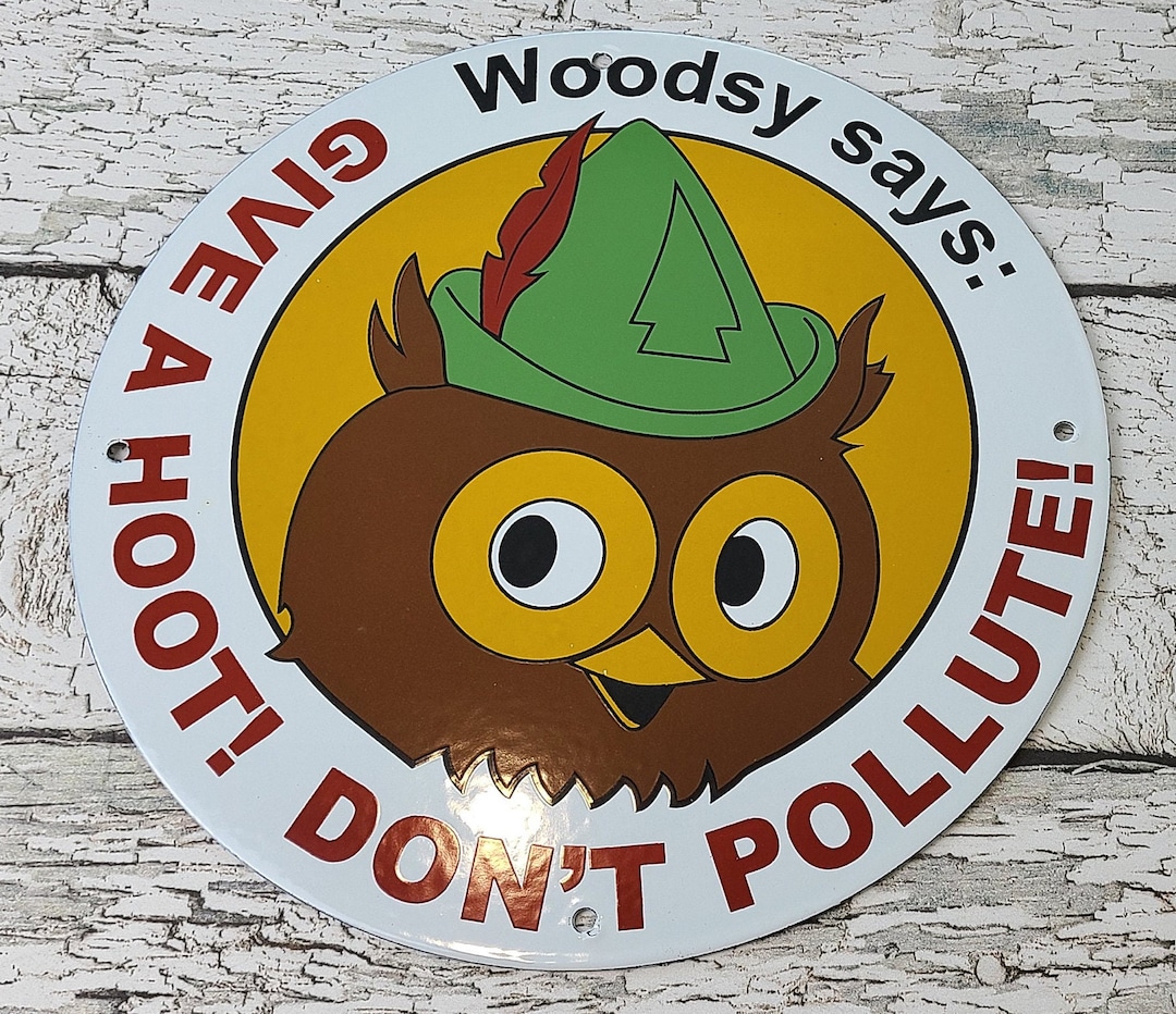 Vintage Woodsy the Owl Porcelain National Park Stop Pollution Gas Pump ...