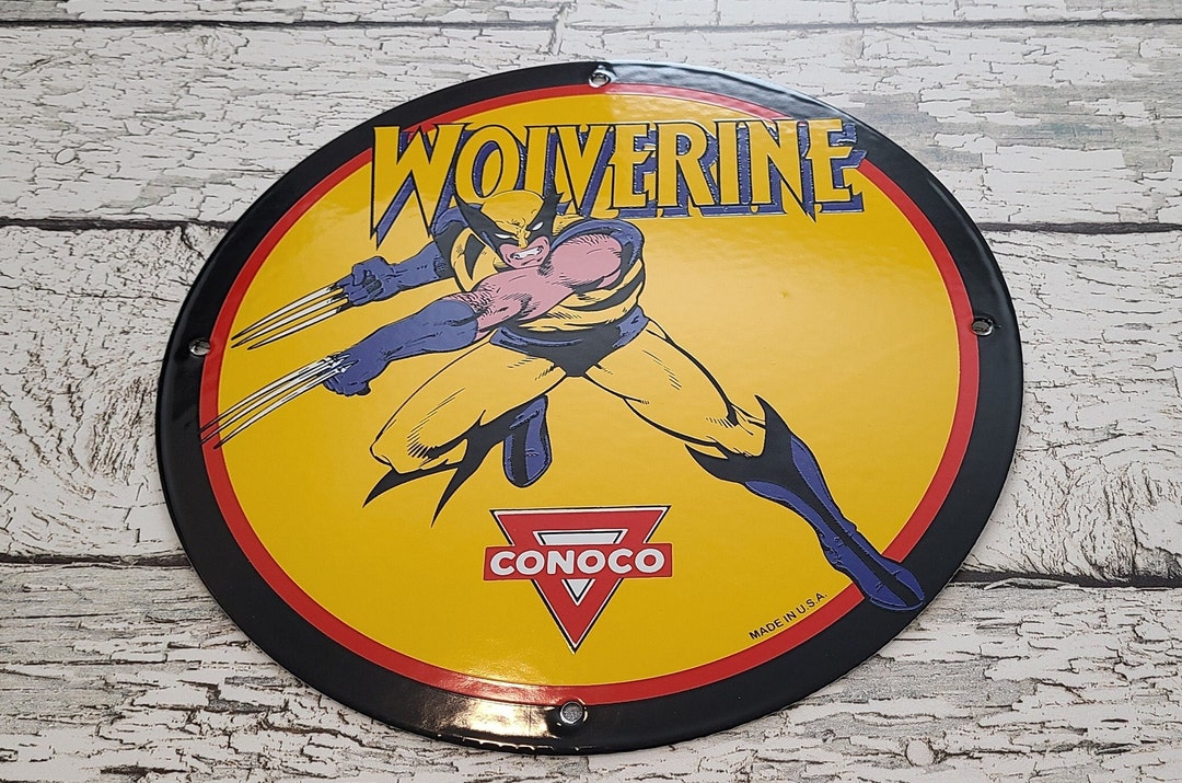 Vintage Conoco Gasoline Sign Porcelain Wolverine Gas Pump Plate Sign - Etsy