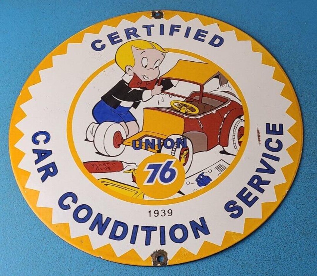 Vintage Union 76 Service Sign - Gas Pump Service Station Mechanic ...