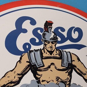 Vintage Esso Gasoline Sign - Giant Power Gas Service Station Auto ...