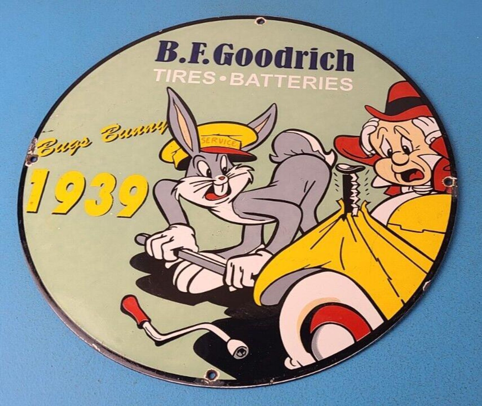Vintage B.f. Goodrich Tires Porcelain Sign - Old Auto Car Mechanic Gas ...
