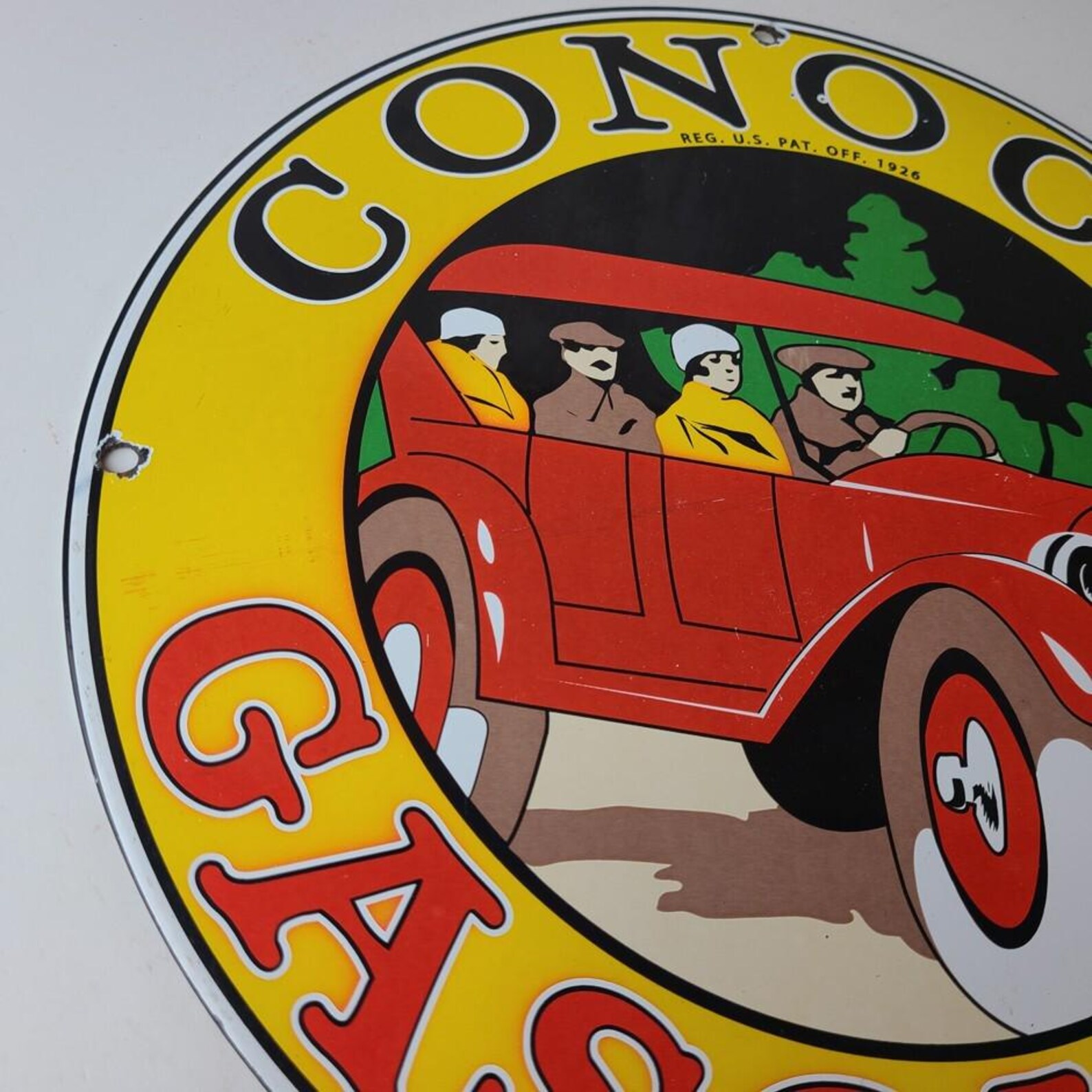 Vintage Conoco Gasoline Porcelain Sign - Automobile Gas Service ...