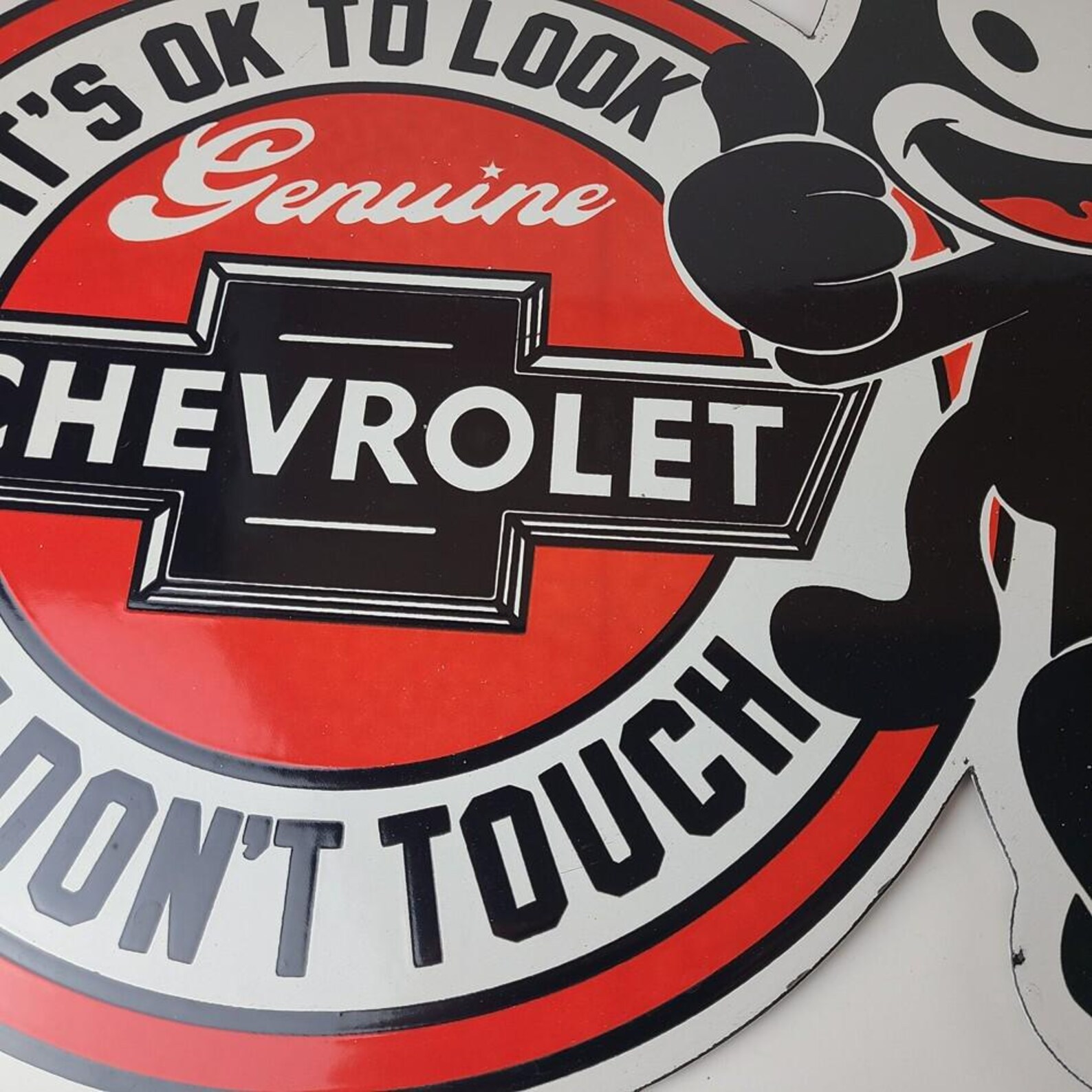 Vintage Large Chevrolet Sign - Felix the Cat Advertisement Gas ...