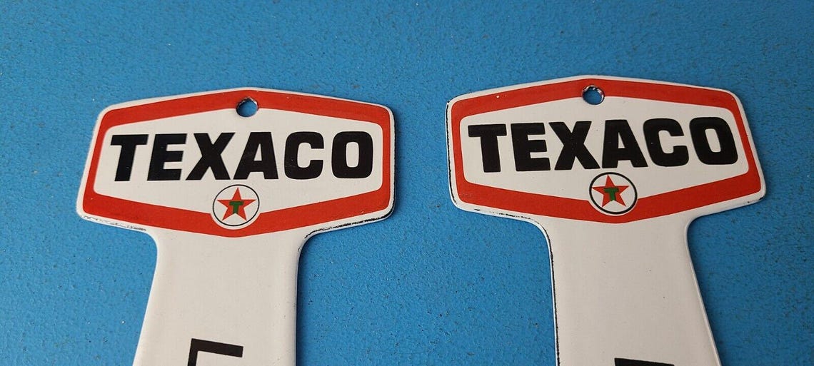 Vintage Texaco Gasoline Signs - Two Rest Rooms Men Women Key Gas ...