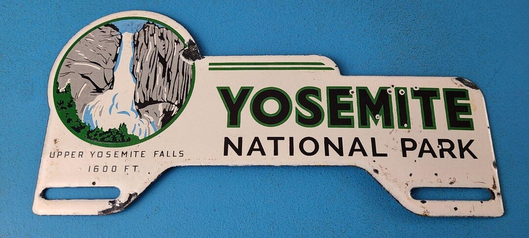 Vintage Yosemite California License Plate Topper - Sign Ad on ...