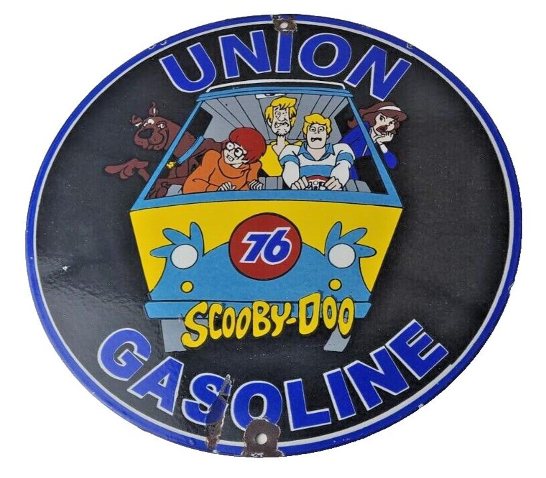 Vintage Union 76 Gasoline Sign - Scooby Doo Gas Pump Porcelain Sign - Etsy