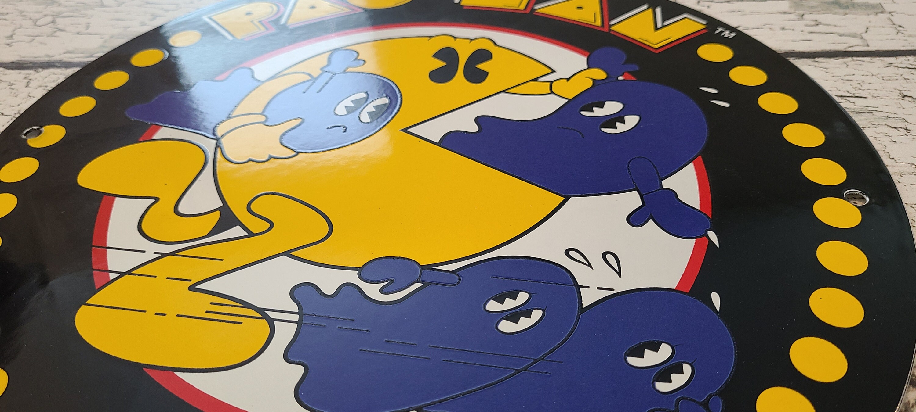 Vintage Pac-man Porcelain Arcade Game Popular Gas Service Station ...