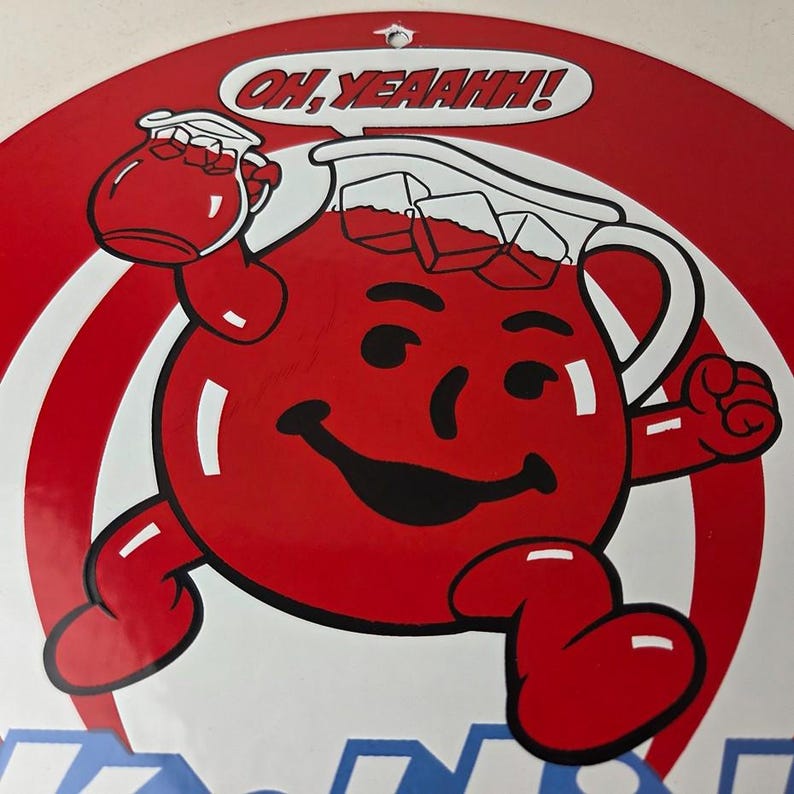 Vintage Kool Aid Sign - Fruit Beverage Mix Powder Porcelain Gas Station ...