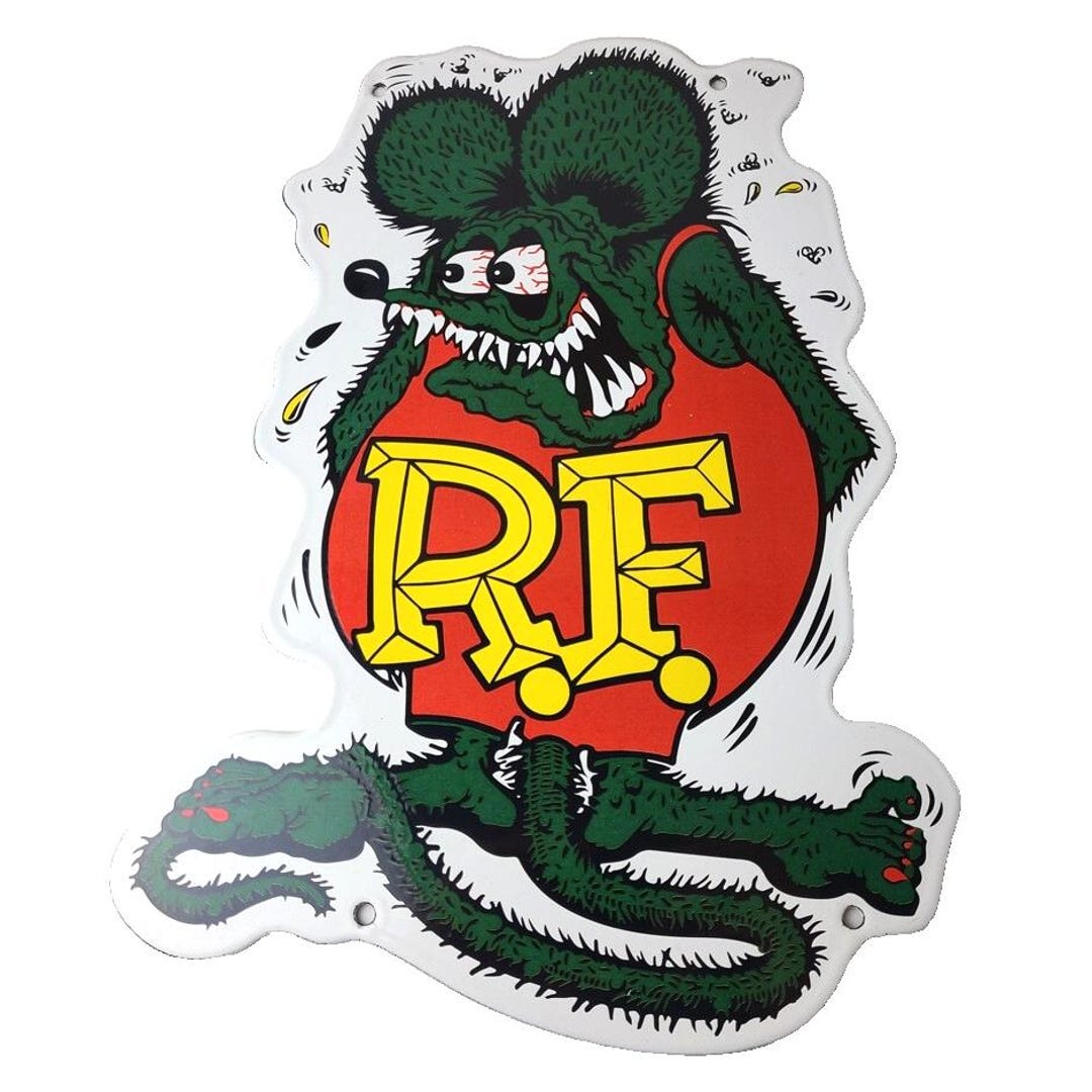 Vintage Rat Fink Sign - Big Daddy Roth Gas Pump Porcelain Sign - Etsy