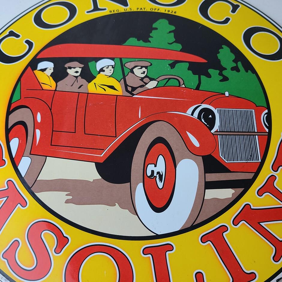Vintage Conoco Gasoline Porcelain Sign - Automobile Gas Service ...