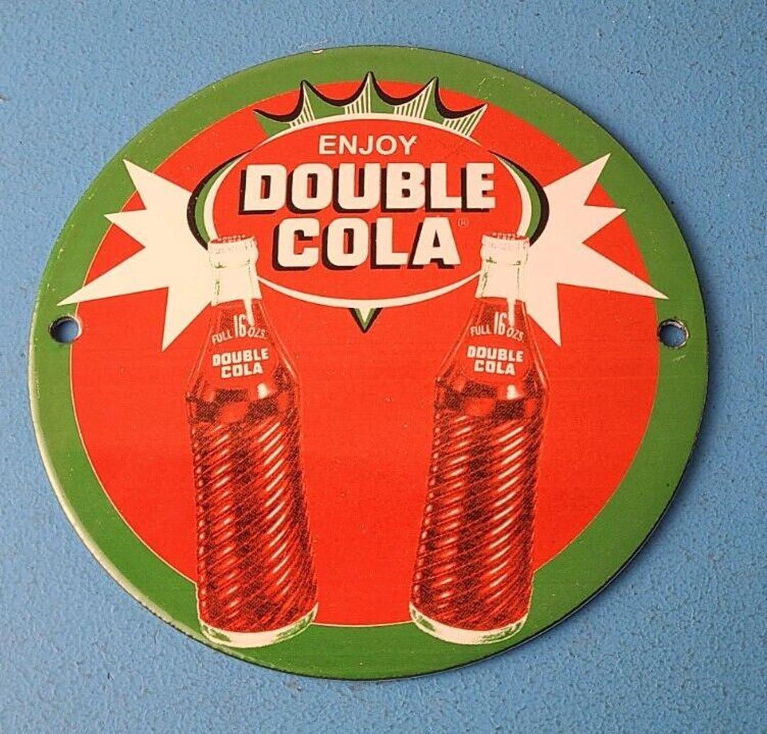 Vintage Double Cola Sign - Soda Cola Beverage Gas Service Station ...