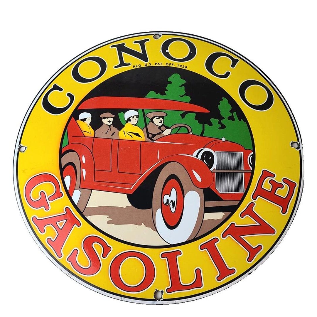Vintage Conoco Gasoline Porcelain Sign - Automobile Gas Service ...
