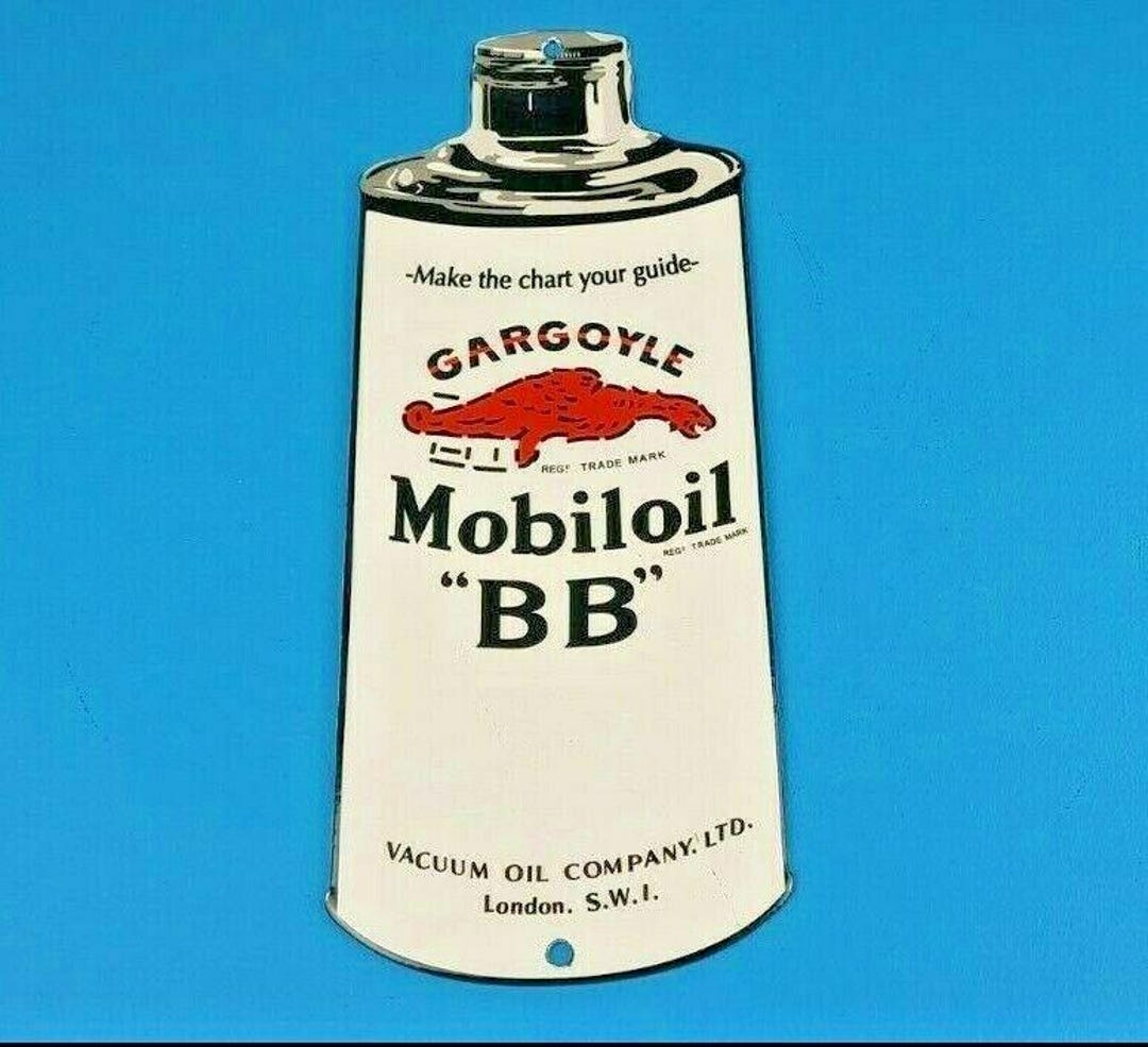 Vintage Mobil Gasoline Porcelain and Quot;bb and Quot; Gas Service ...