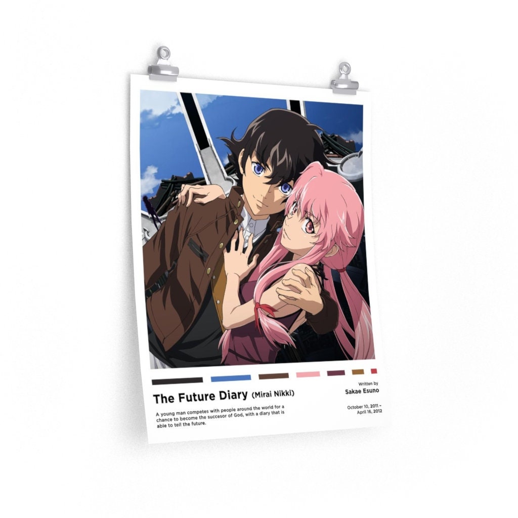 Future Diary Poster, Minimalist Anime Poster, Retro Vintage Art Print ...