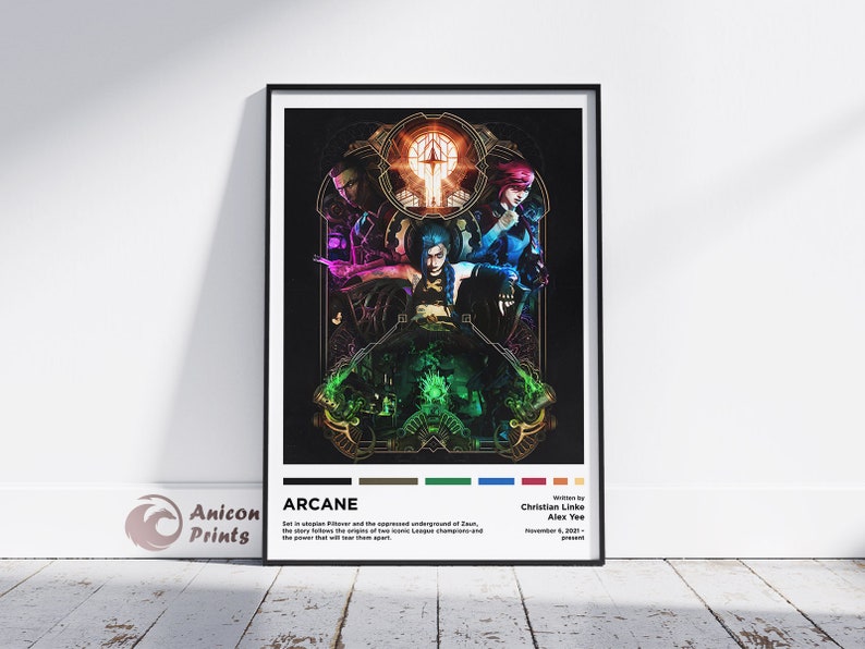 Arcane Poster Minimalist Anime Poster Retro Vintage Art | Etsy