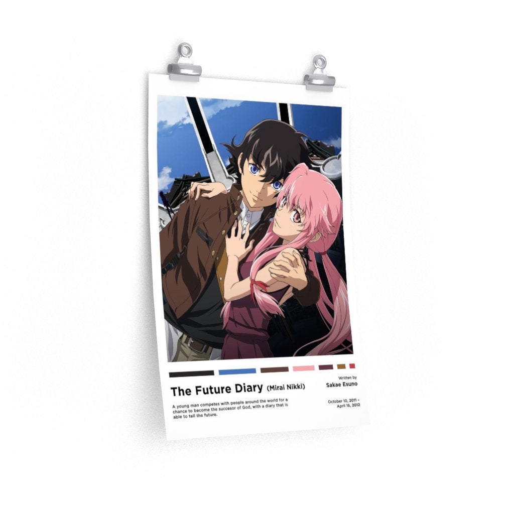 Future Diary Poster, Minimalist Anime Poster, Retro Vintage Art Print ...