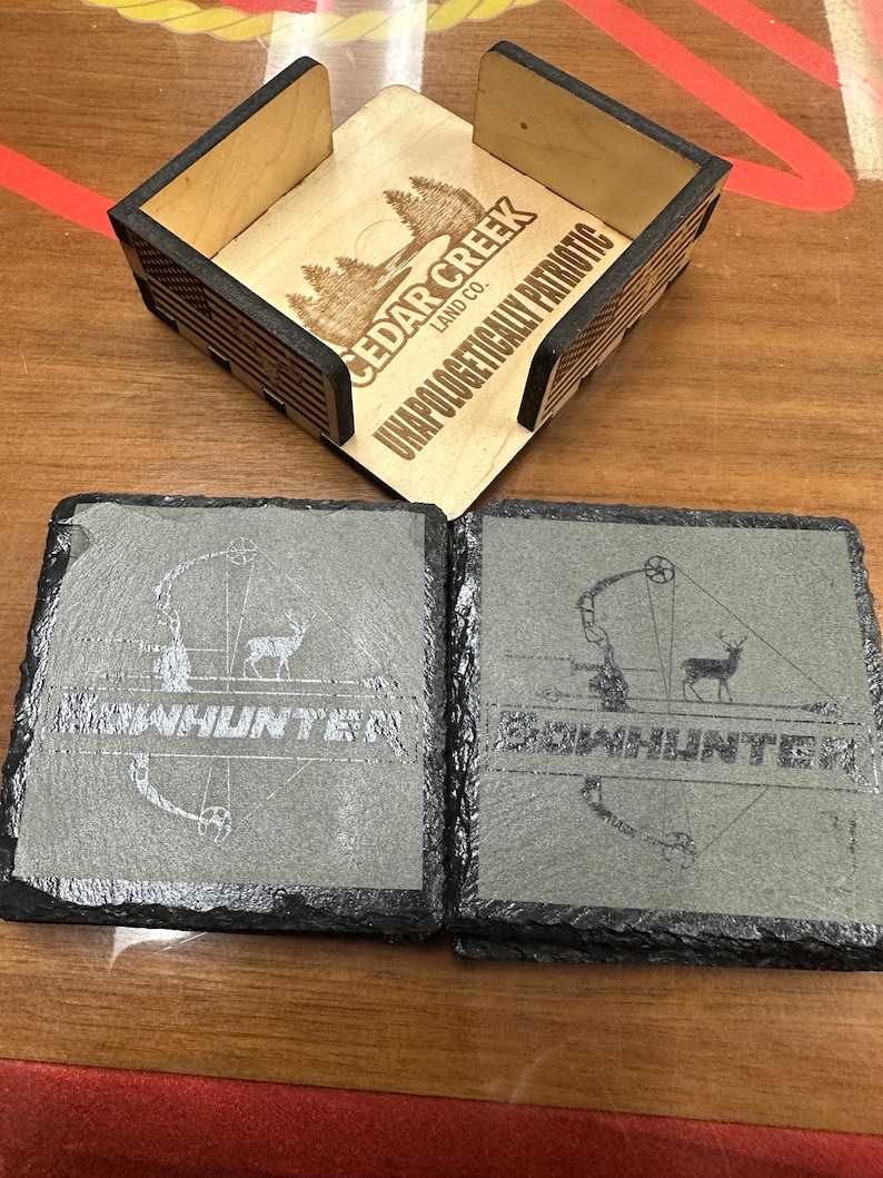 Laser Engraved Slate Coasters - Etsy