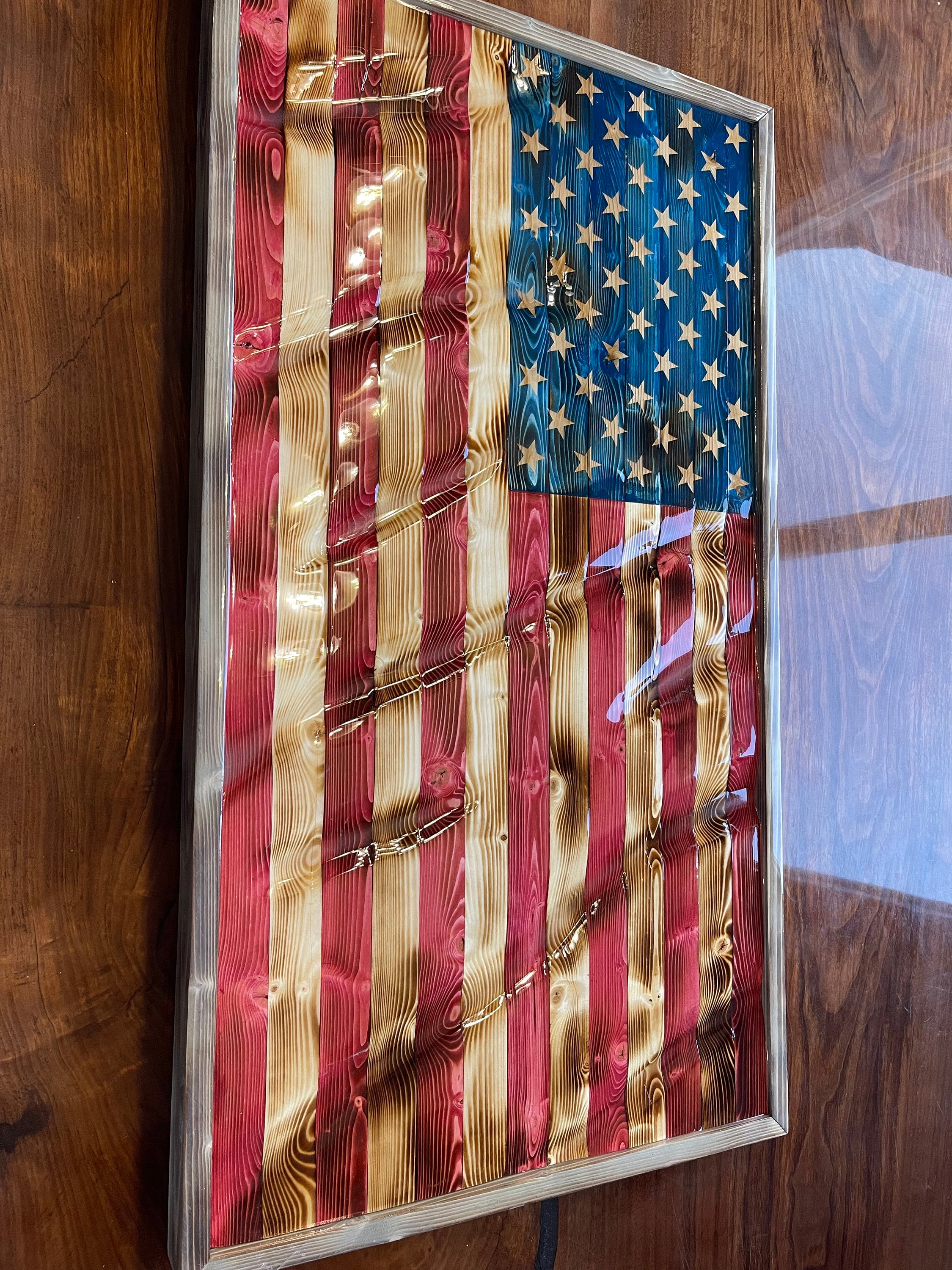 Rustic American Wood Flag - Etsy