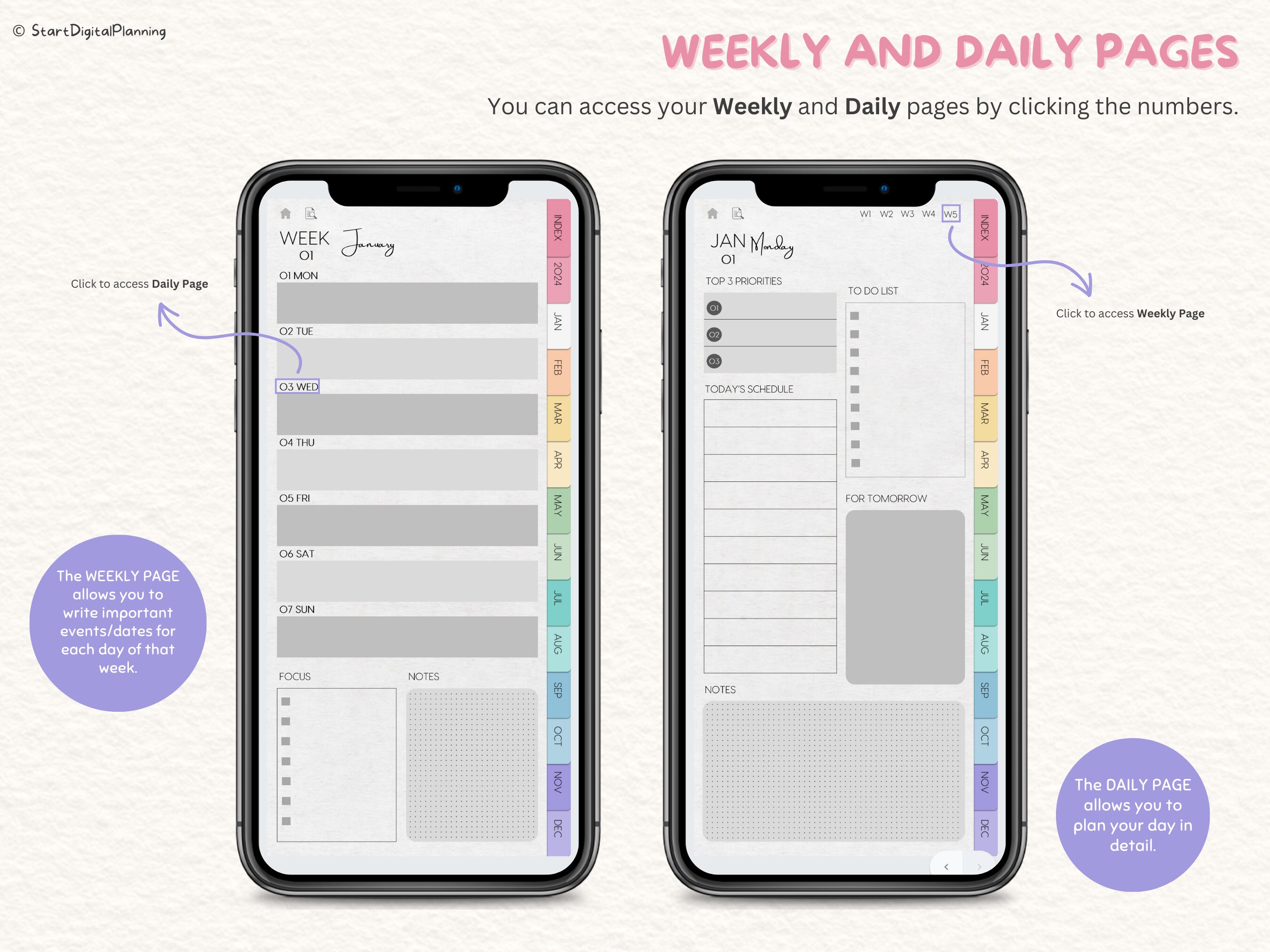 Pastel Digital Phone Planner Digital Pocket Planner iPhone Digital ...