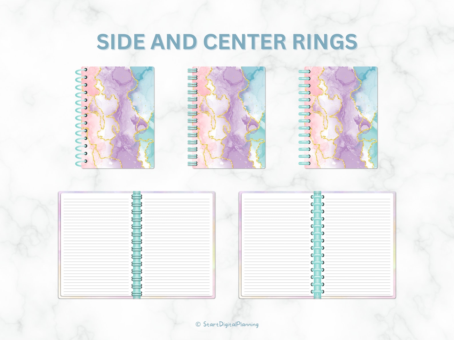 Digital Planner Binder Rings Metallics, Digital Rings for Digital ...