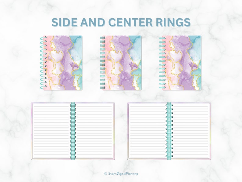 Digital Planner Binder Rings Metallics, Digital Rings for Digital ...