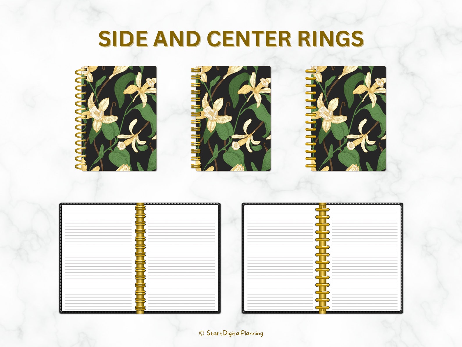 Digital Planner Binder Rings Metallics, Digital Rings for Digital ...