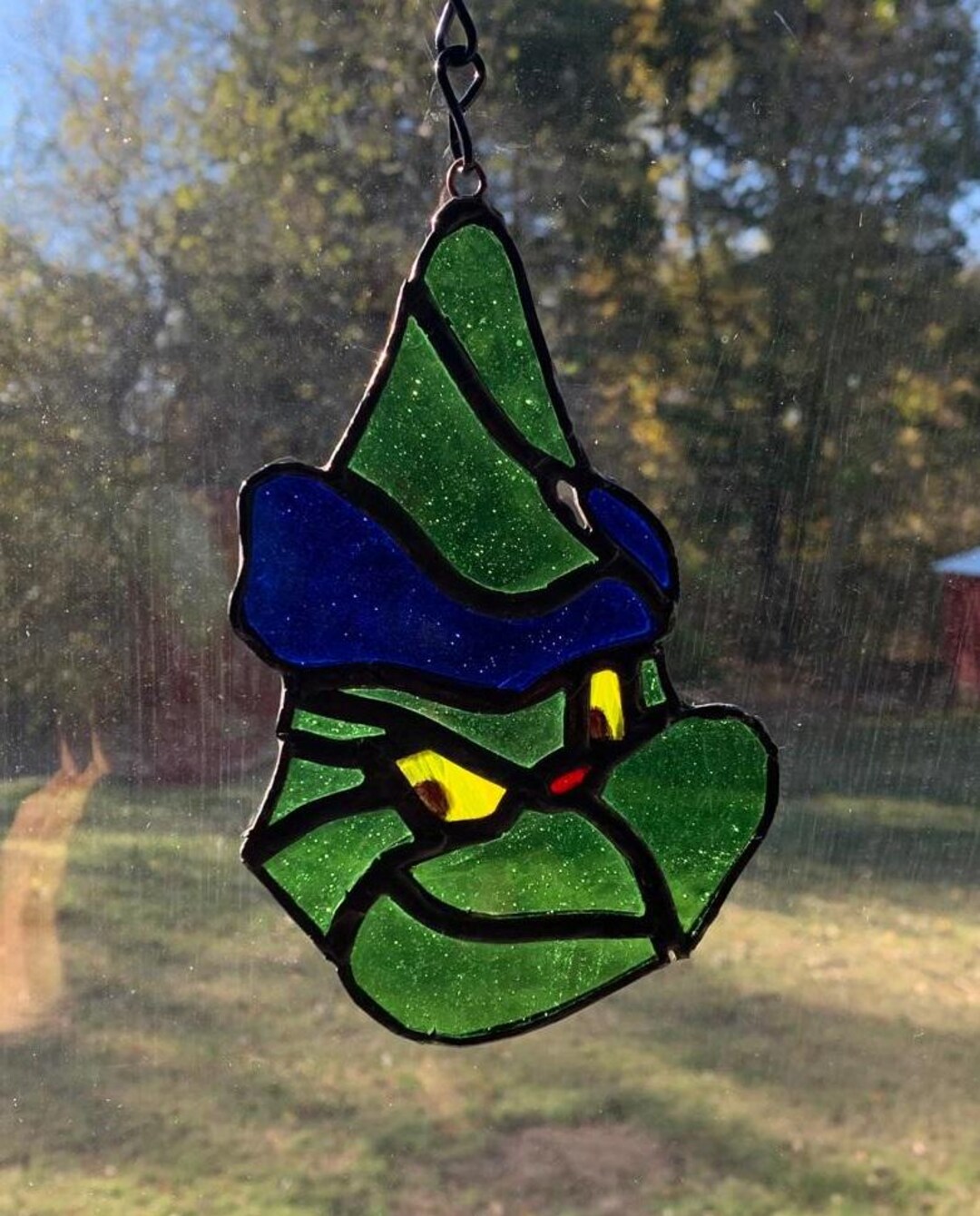 Grinch Suncatcher or Christmas Tree Ornament - Etsy