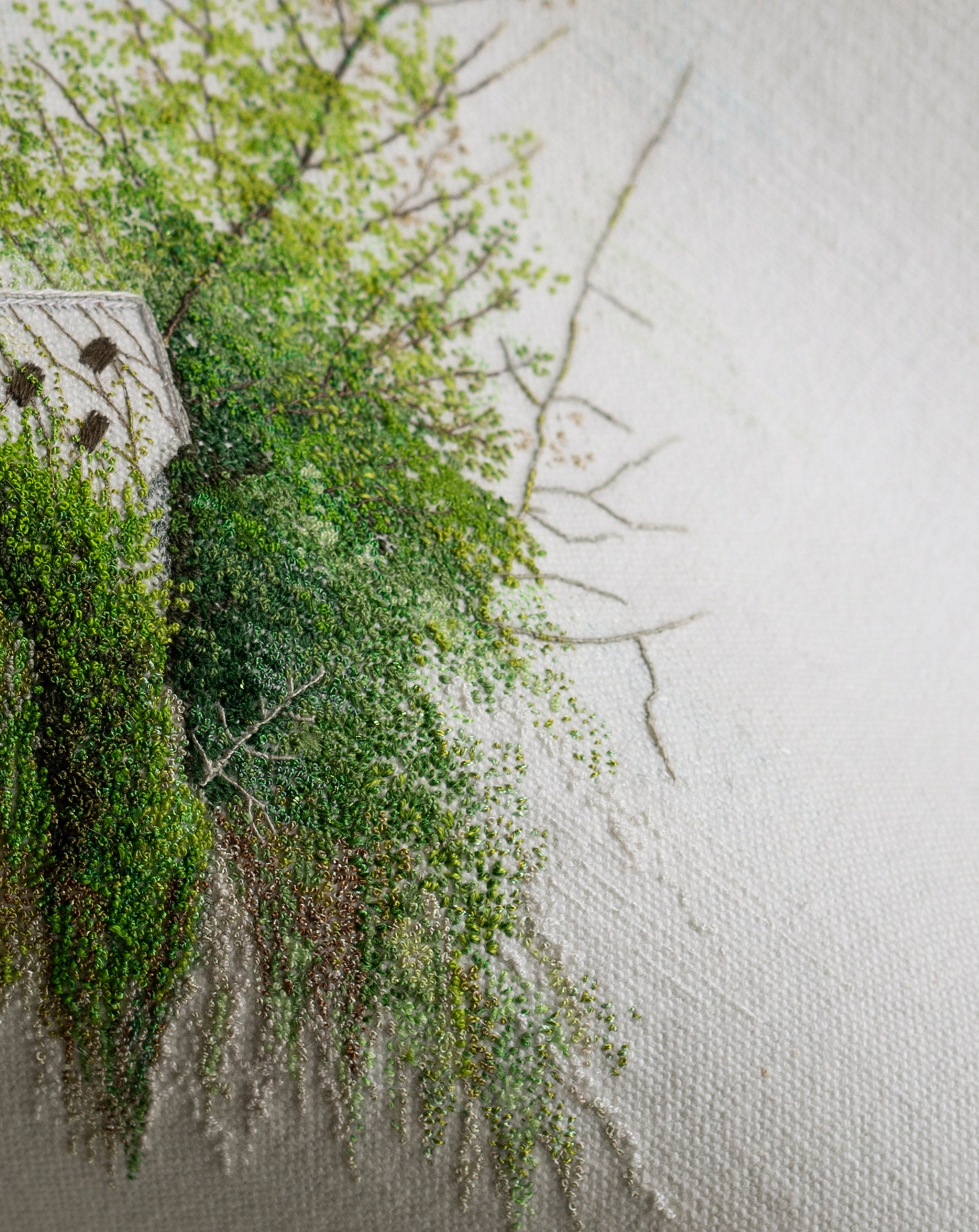 Hand Miniature Embroidery Picture House on the Rock, Realistic, Unique ...