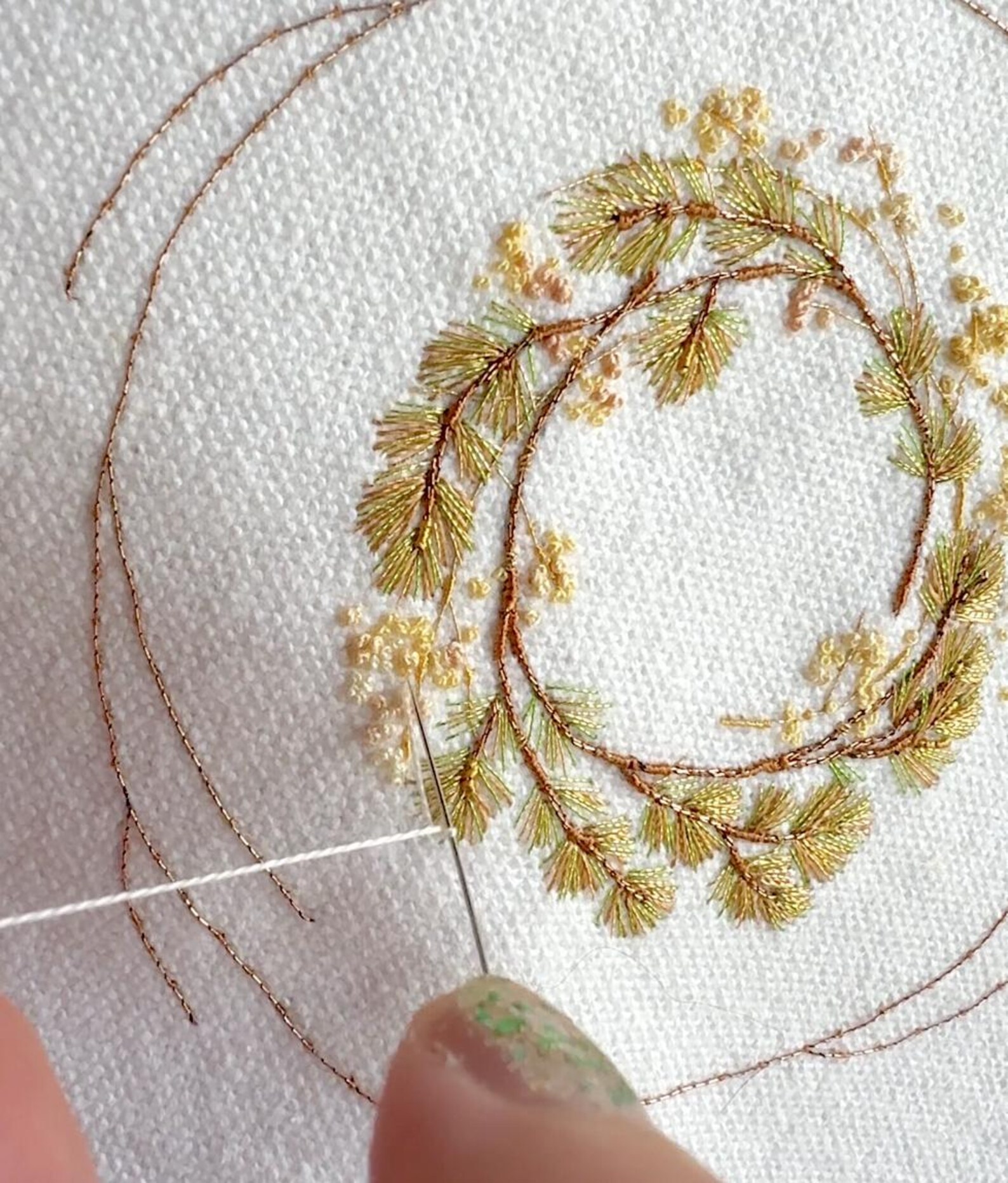 Autumn Wreath, Seasons, Embroidery Digital Tutorial, Plant Pattern ...