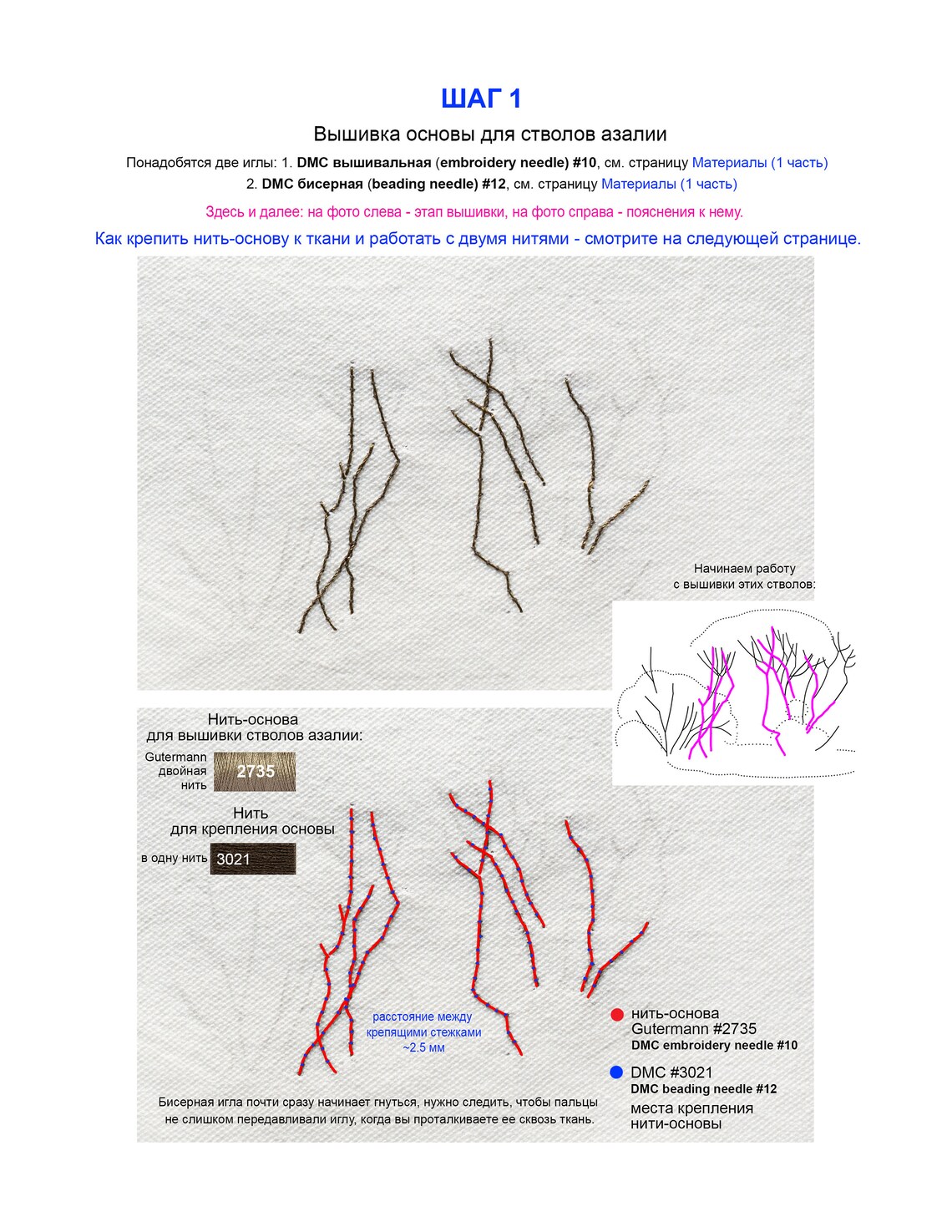 Azalea Embroidery Digital Tutorial (RUS), Floral Embroidery Pattern ...