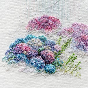 Hydrangea, Embroidery Digital Tutorial, Flowers Embroidery Pattern ...