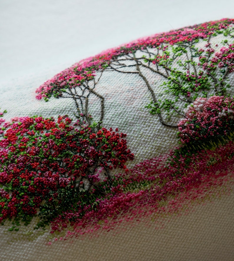 Azalea Embroidery Digital Tutorial (RUS), Floral Embroidery Pattern ...
