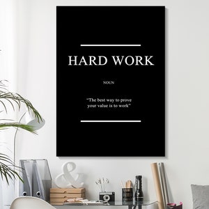Hardwork, Motivational Quote Wall Art, Inspiring Quotes Office Decor ...