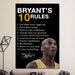 Kobe Bryant '10 Rules' Canvas: Mamba Mentality, Motivational Sports ...