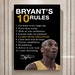 Kobe Bryant '10 Rules' Canvas: Mamba Mentality, Motivational Sports ...
