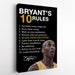 Kobe Bryant '10 Rules' Canvas: Mamba Mentality, Motivational Sports ...