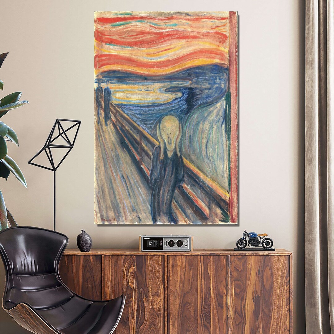 Edvard Munch's Scream Canvas or Poster Wall Art, Reproduction Art ...