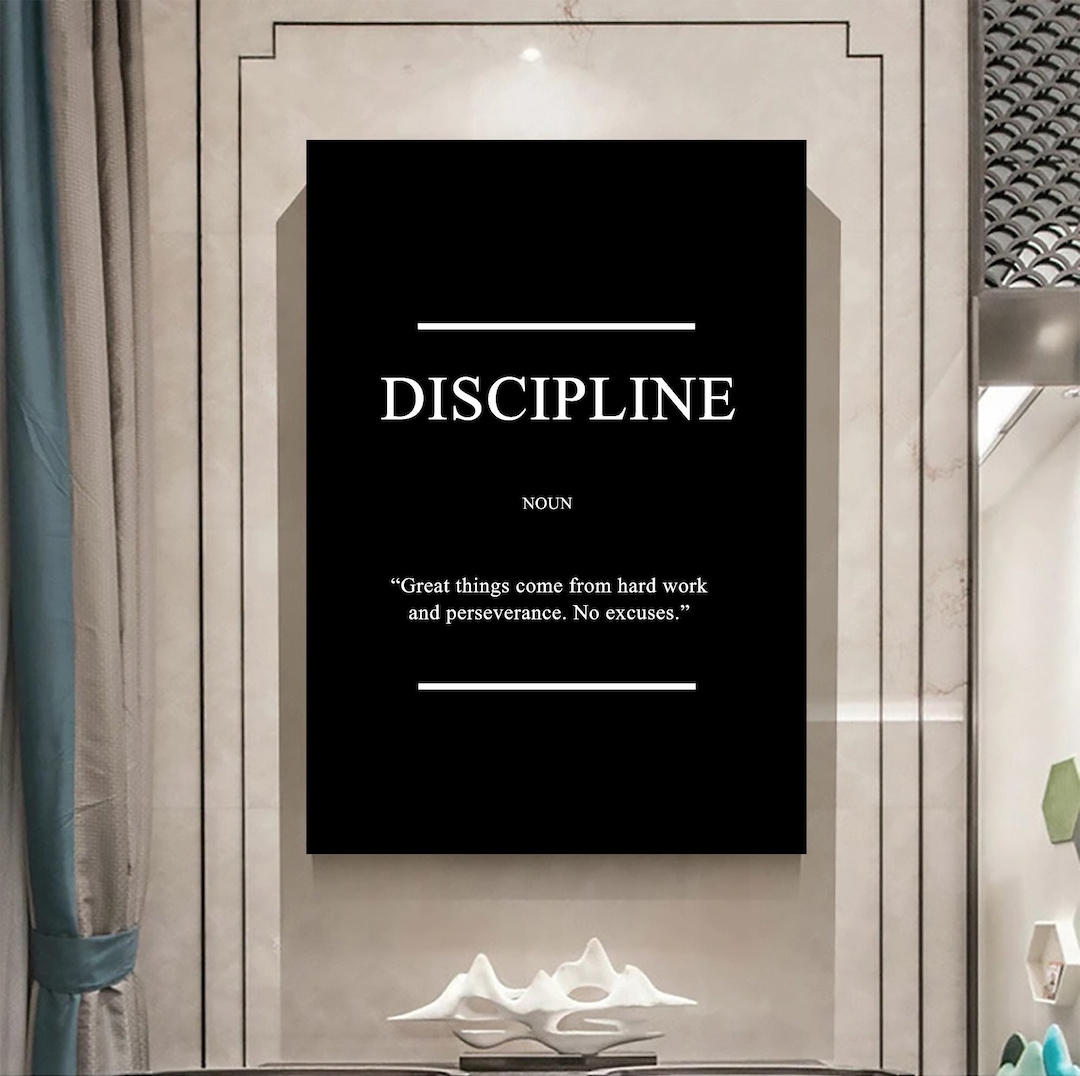 Discipline, Motivational Quote Wall Art, Inspiring Quotes Office Decor ...