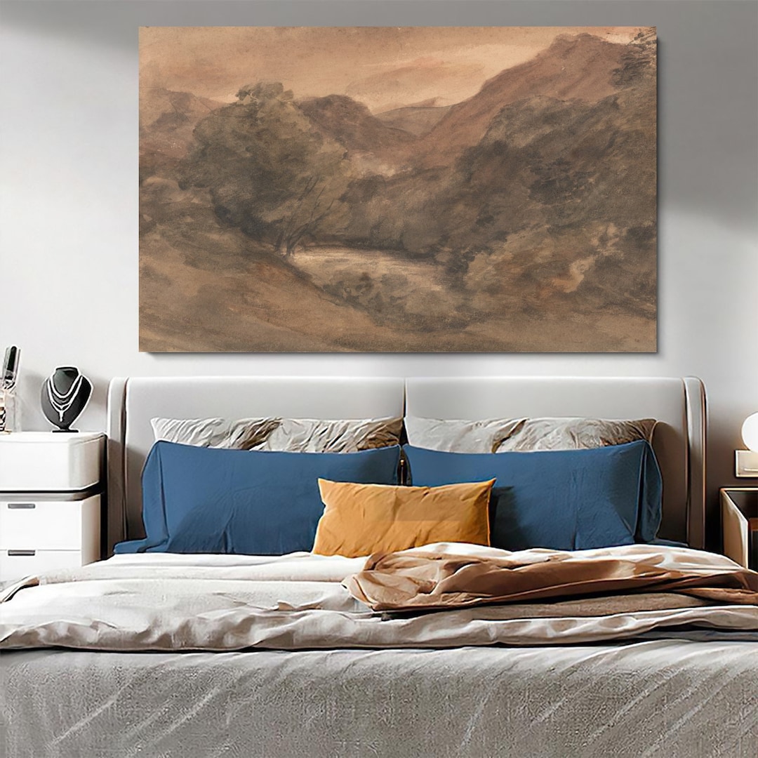 John Constable Tonal Landscape Painting Wall Art, Landscape Print, Abstract Poster, Vintage ...