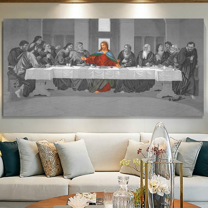 The Last Supper by Leonardo Da Vinci, Black and White Art, Reproduction ...