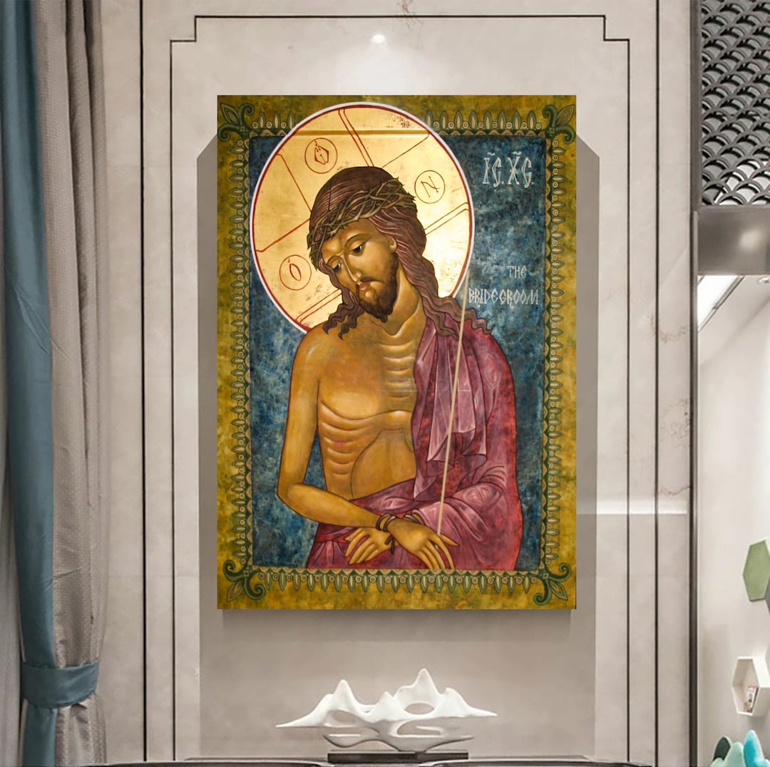 Christ the Bridegroom Icon Wall Art, Religious Canvas Art, Jesus Christ ...