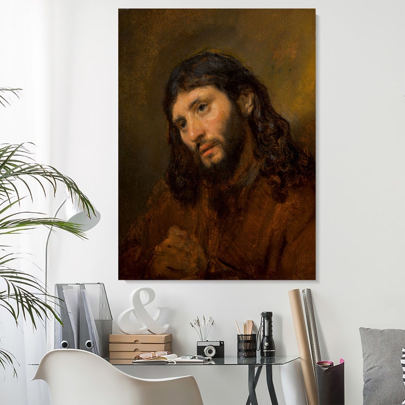 Rembrandt Oil Study of Christ Art Reproduction, Jesus Christ Painting ...