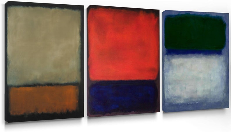 Set of 3 Mark Rothko Print Art, Mark Rothko Paintings, Mark Rothko ...