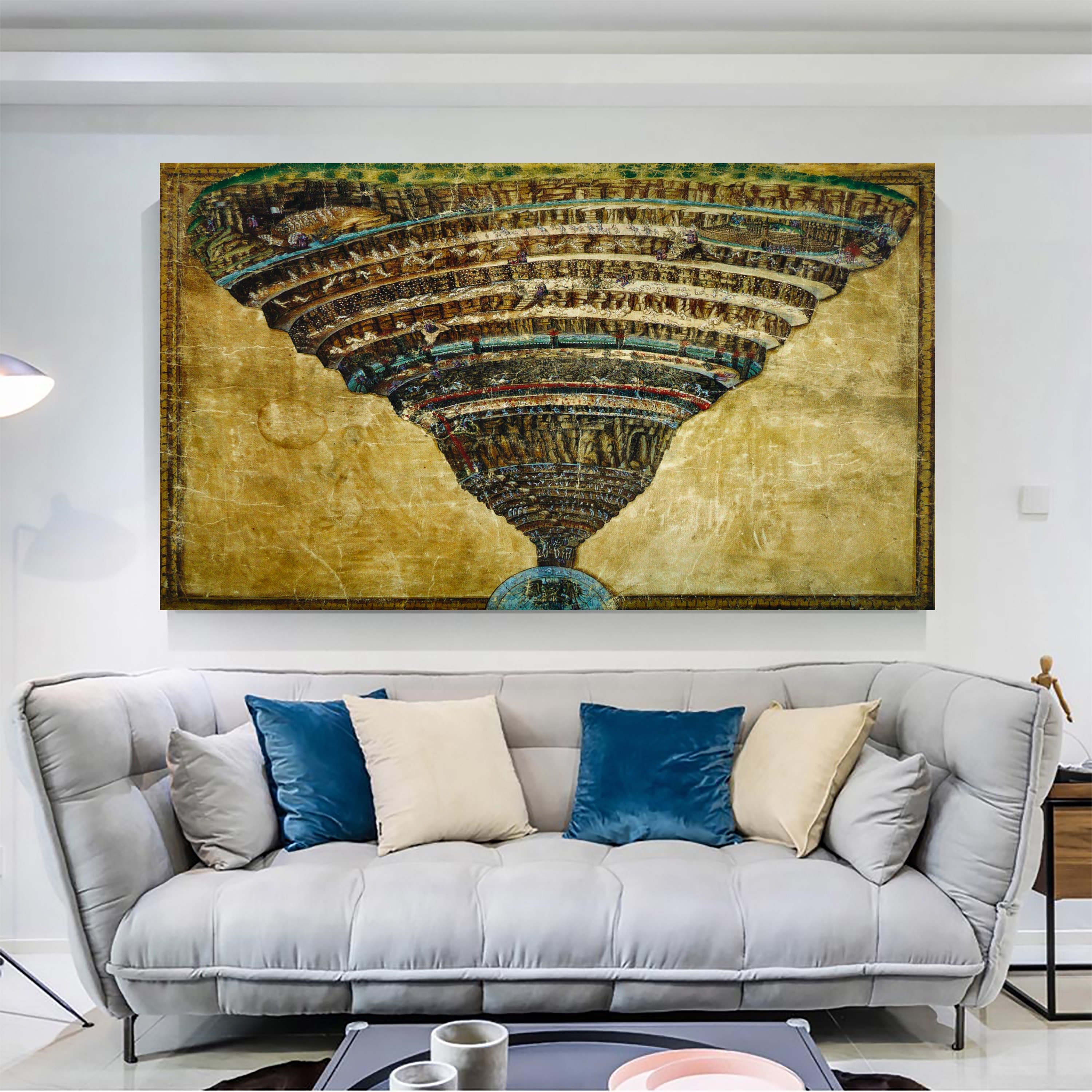 Botticelli's Map of Hell Print: La Carte De L'enfer Canvas Art - Etsy