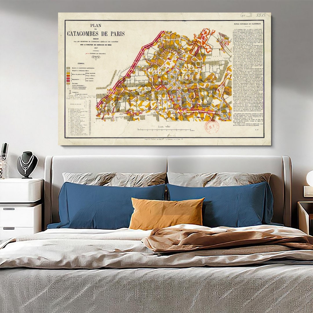 Plan Cata Paris 1857 Wall Art, Art Reproduction, Modern Painting, Plan ...