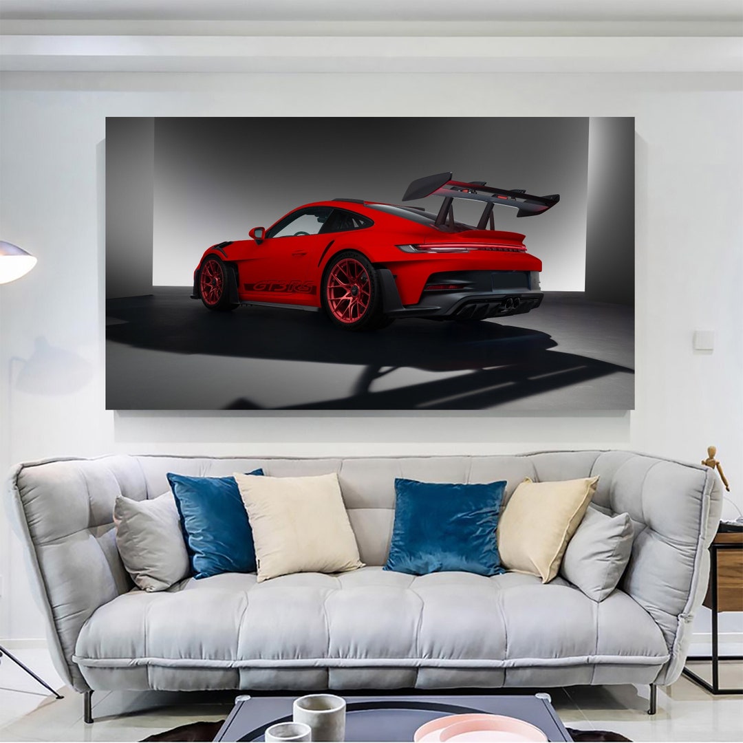 Red Porsche 911 Wall Art, Red Porsche GT3 RS Canvas, Porsche 911 Poster ...