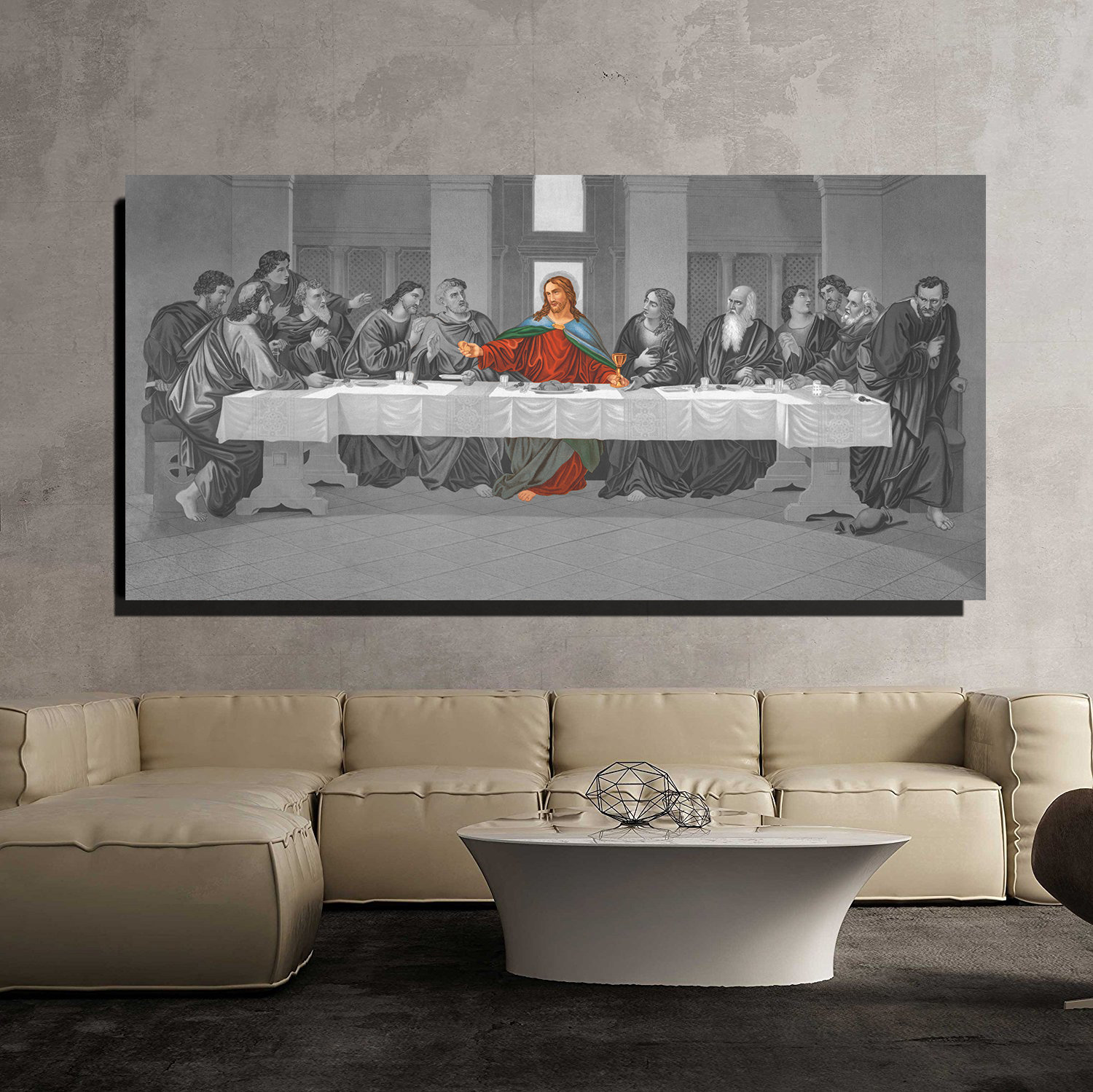 The Last Supper by Leonardo Da Vinci, Black and White Art, Reproduction ...