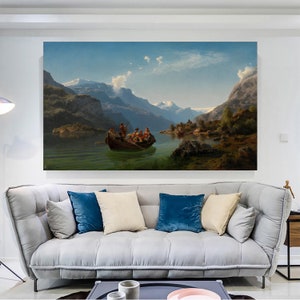 Adolph Tidemand & Hans Gude - Bridal Procession on the Hardangerfjord ...