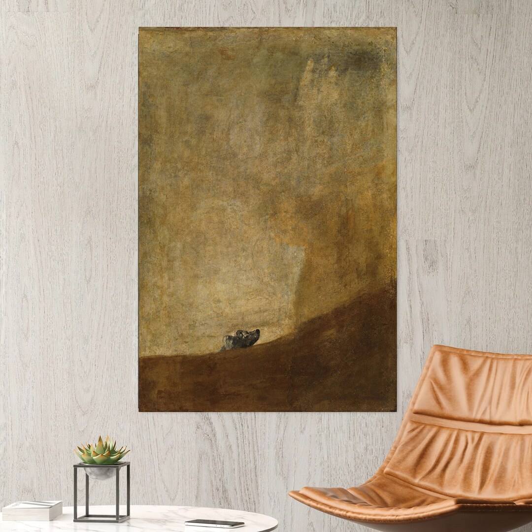 Francisco Goya the Dog 1823 Wall Art, Famous Dog Canvas Art, Dog Poster ...