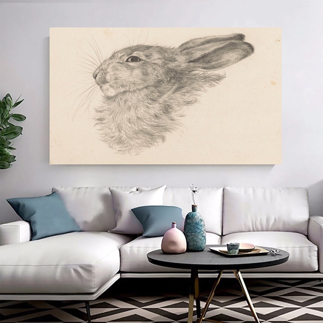 Rabbit Wall Art, Rabbit Canvas Art, Famous Painting, Nursery Wall Decor ...